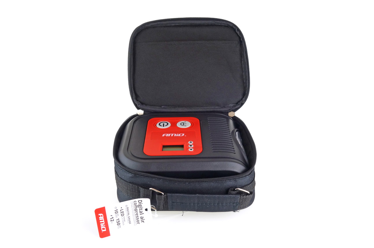 AMiO kompresor za pumpanje guma digitalni s LED svjetlom 12V Acomp-10 ...